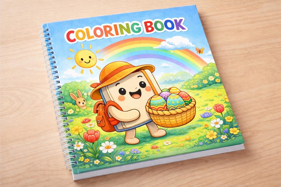Printable Easter Coloring Book for Kids | Cute Easter Bunny & Egg Hunt ...