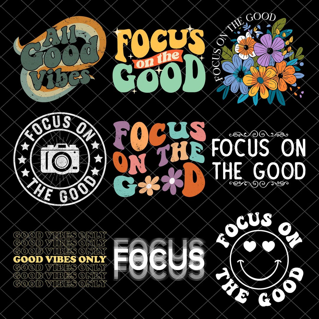 Focus on the Good Boho PNG Bundle, Flowers Png, Affirmations Png ...
