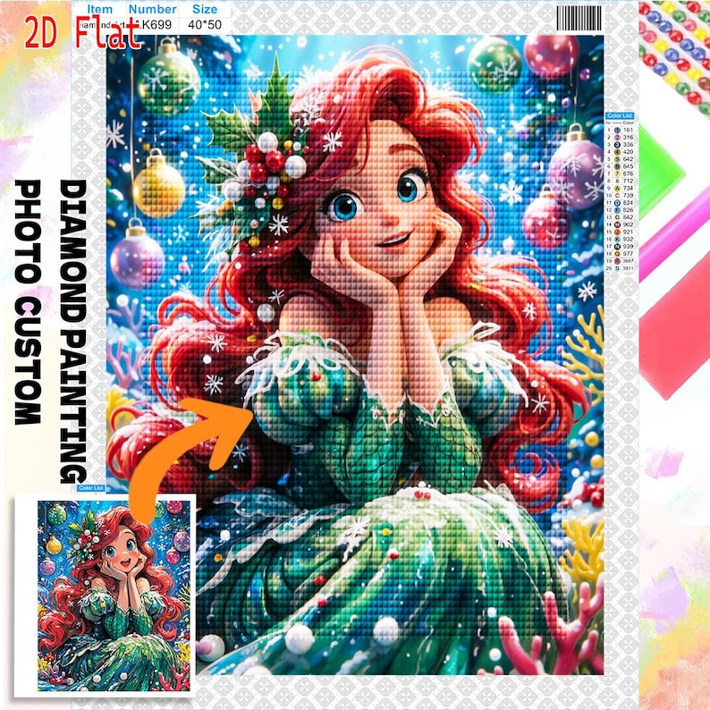 Christmas Ariel Diamond Painting Kit | Holiday CG Style Full Drill ...