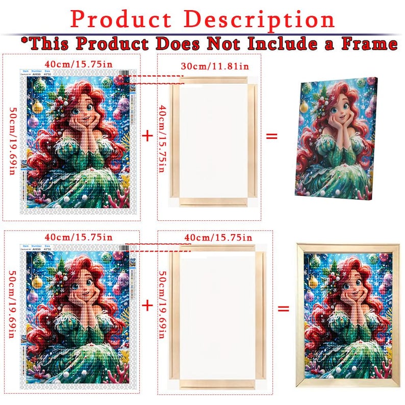 Christmas Ariel Diamond Painting Kit | Holiday CG Style Full Drill ...