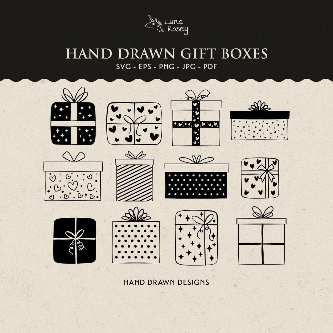 Gift Box Bundle Present Clipart Svg Png Jpg Pdf Eps Present Cricut ...