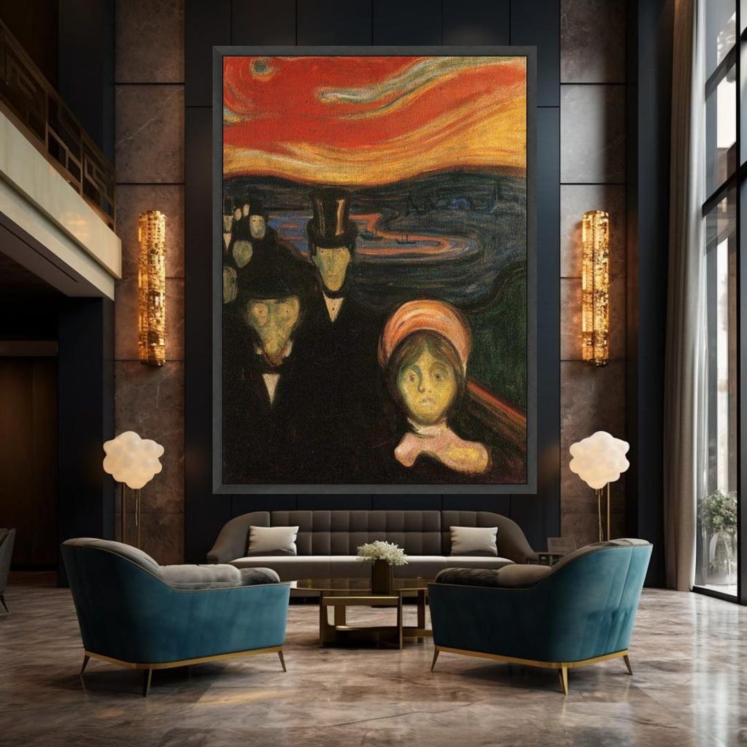 The Scream Canvas Wall Art, Edvard Munch Style, Expressionist Home ...