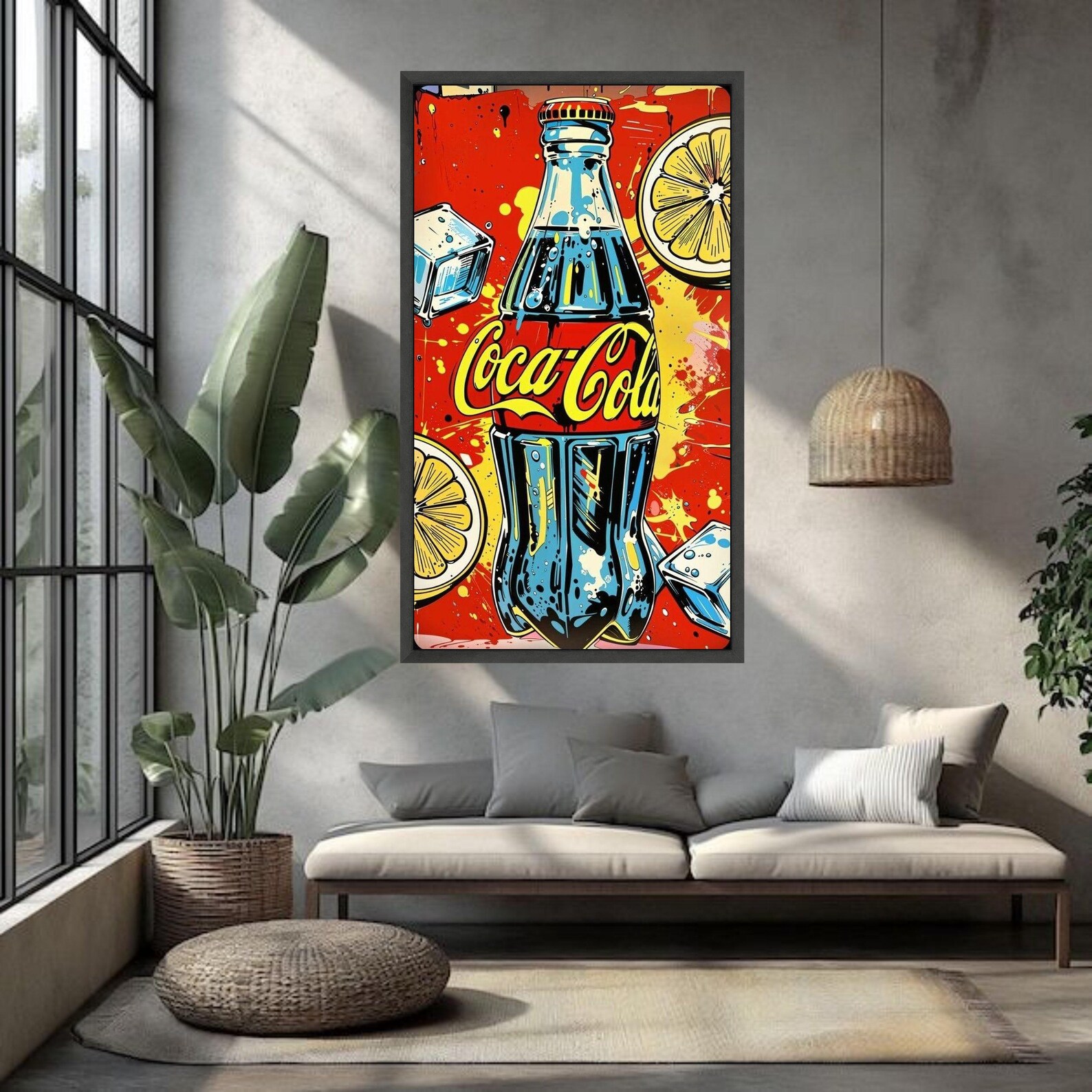 Retro Coca Cola Pop Art Canvas, Vintage Soda Bottle Wall Art, Modern ...