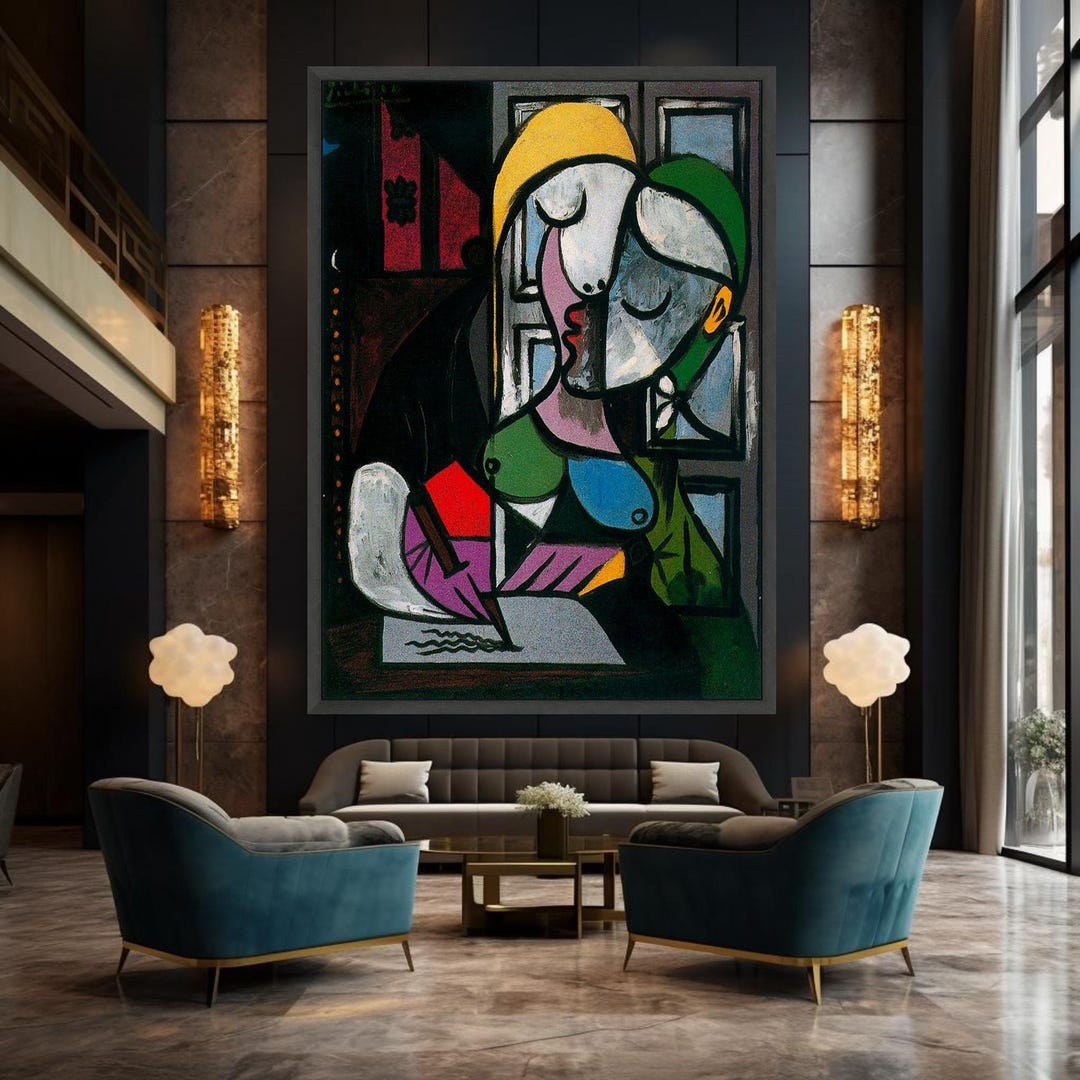 Abstract Cubist Couple, Picasso Style Canvas, Modern Art Wall Decor ...