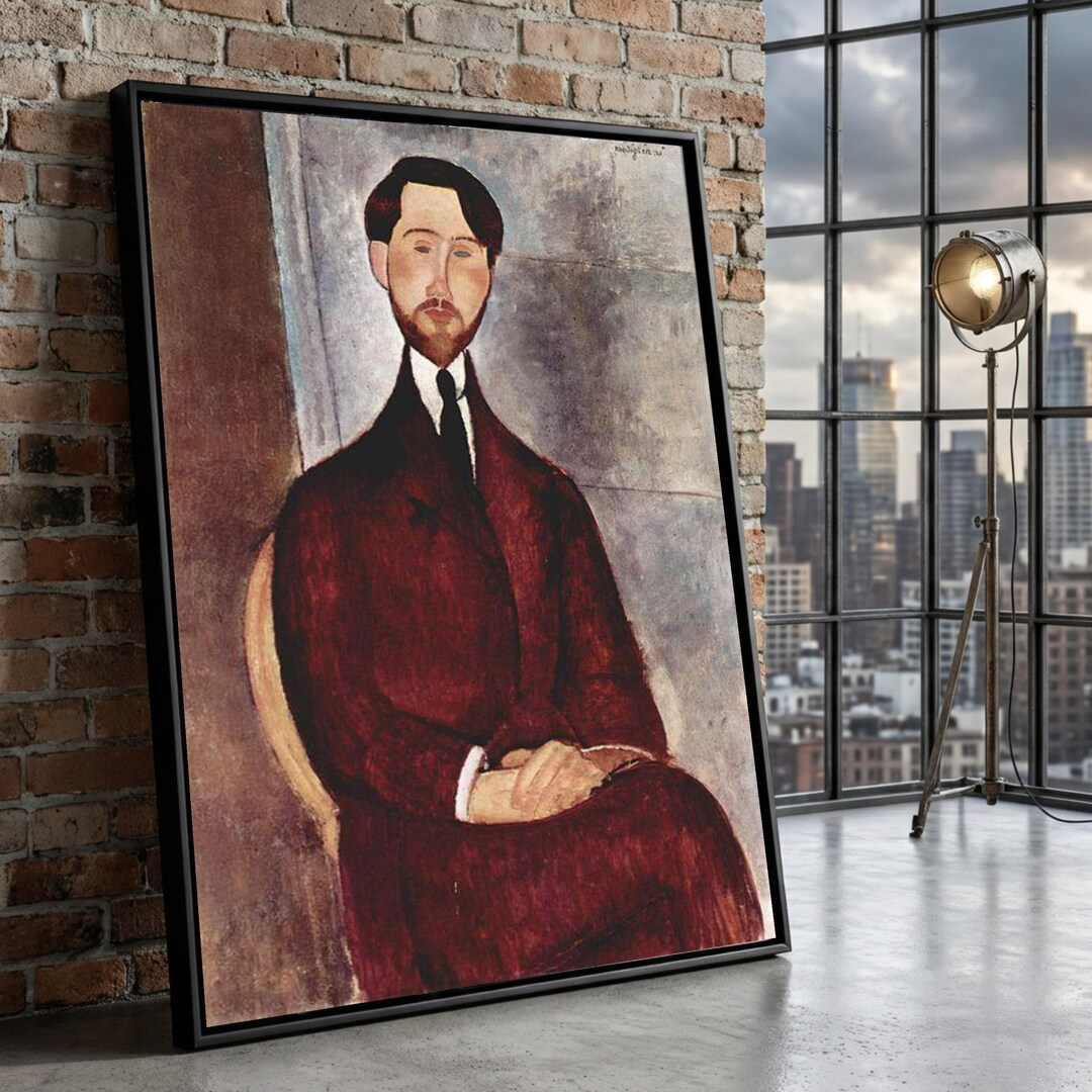Modigliani Portrait Canvas Print, Abstract Male Figure Art - Etsy