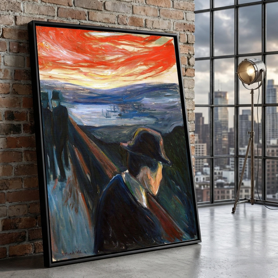 Edvard Munch 'the Scream' Style Canvas Print, Expressionist Sunset ...
