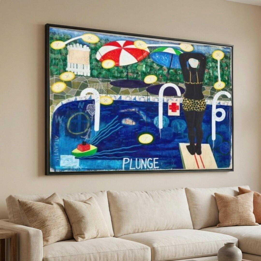 Kerry James Marshall Pool Scene Canvas Print, Contemporary Urban Art - Etsy
