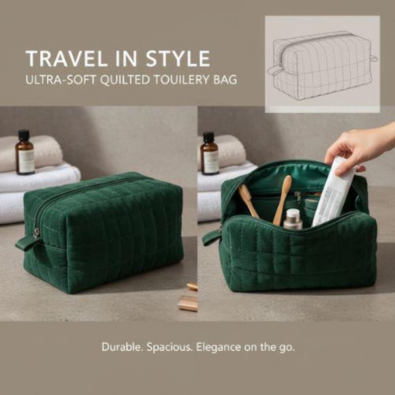 Cosmetic Bag Pattern, Makeup Bag Pattern, Toiletry Bag Pattern, Travel ...