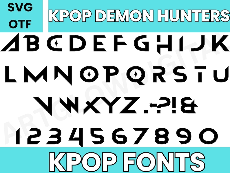 Kpop Demon Hunters Font | Kpop Anime Font Bundle | Huntrix Editable ...