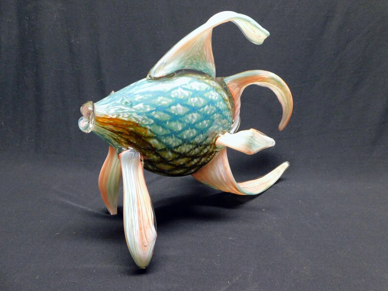 Large Art Glass Angel Fish Glass Sculpture Hand Blown Glass | Etsy