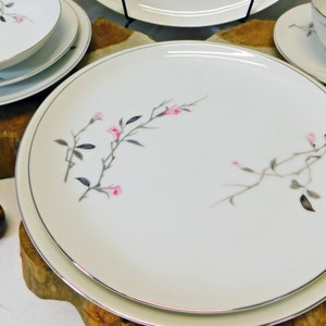 Vintage Cherry Blossom China Set: Japan Dinnerware, Platinum Rim (58 ...