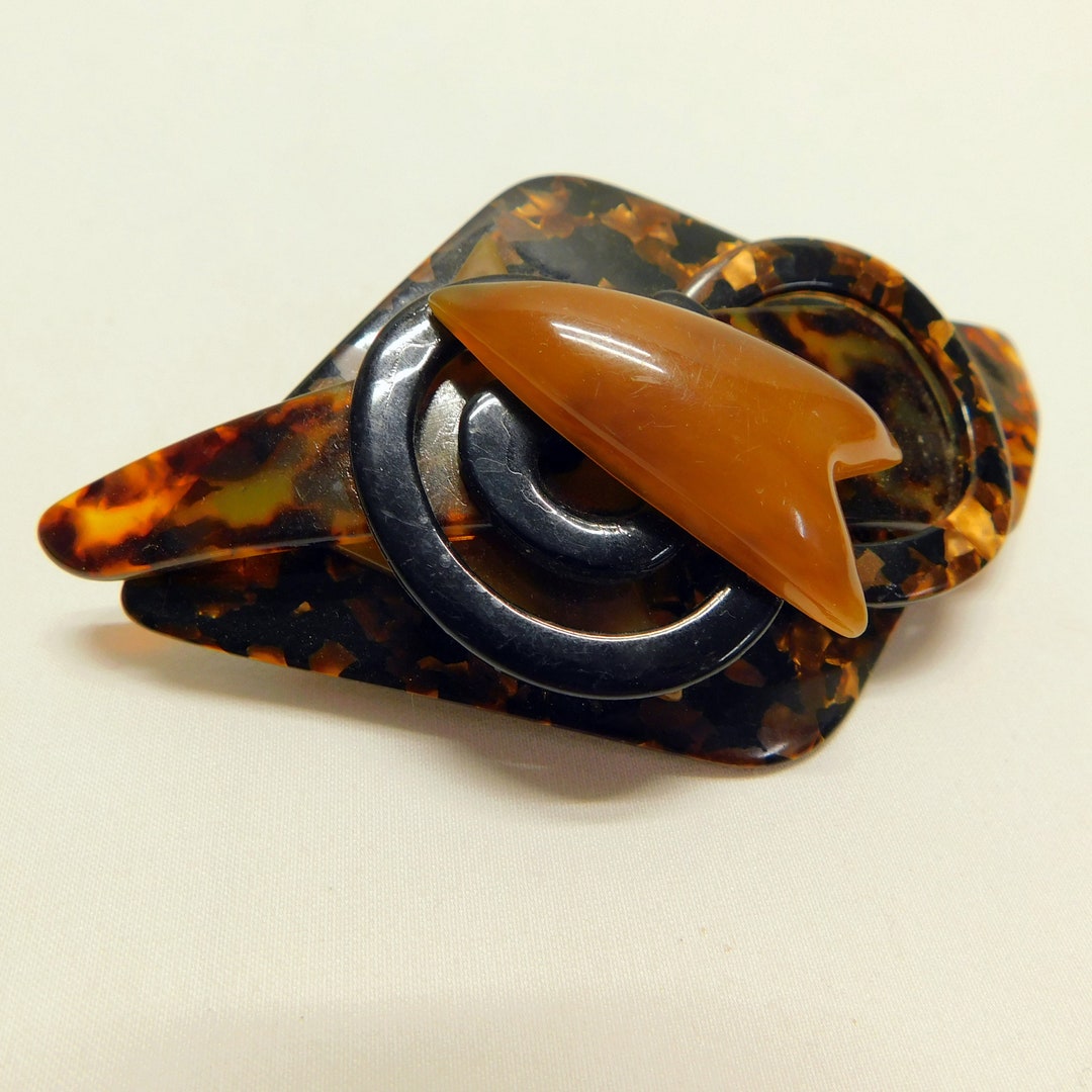 Vintage Large French Faux Tortoiseshell Layered Abstract Barrette - Etsy