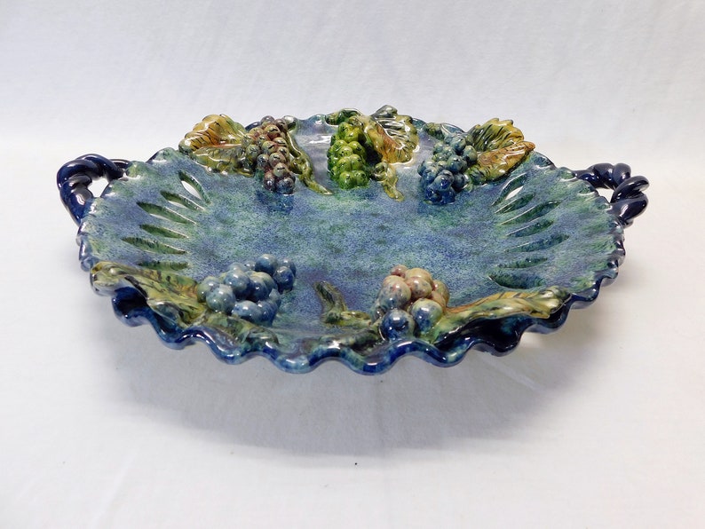 Vintage Mexican Majolica Hand Made Grape Platter/bowl With - Etsy