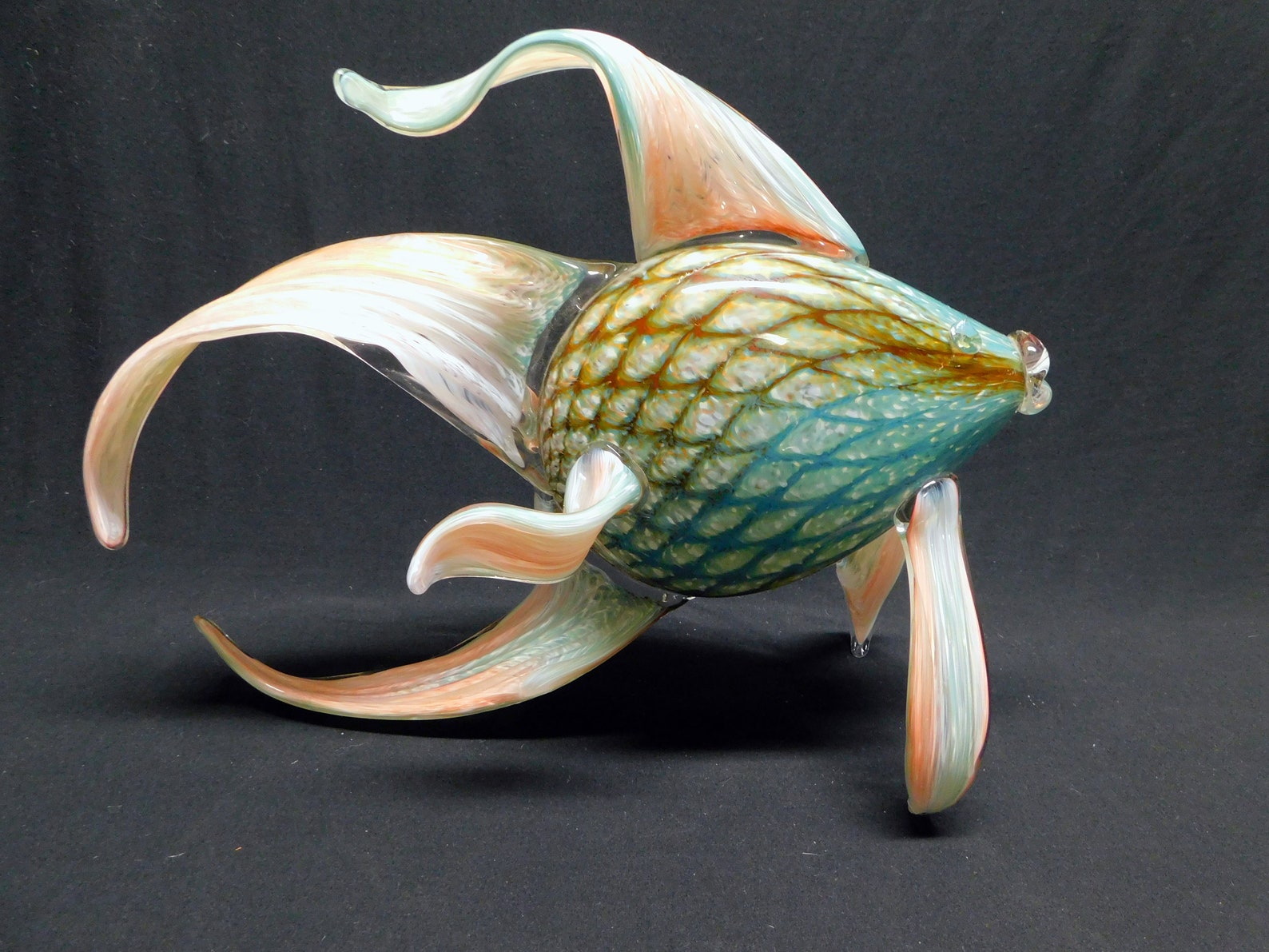Large Art Glass Angel Fish Glass Sculpture Hand Blown Glass - Etsy