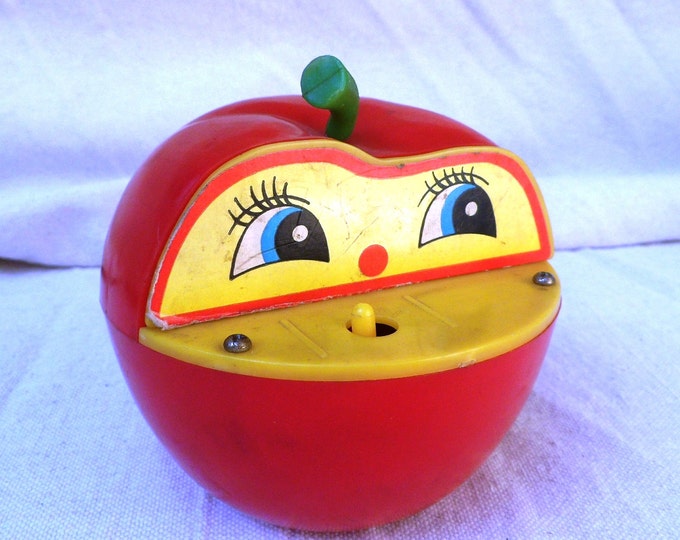 Vintage Wind up Toy Apple Bank - Etsy
