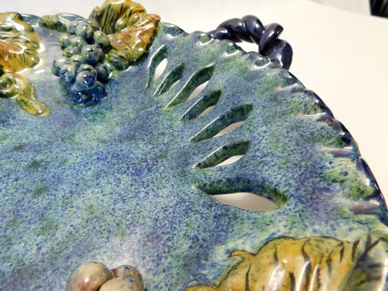 Vintage Mexican Majolica Hand Made Grape Platter/bowl With - Etsy