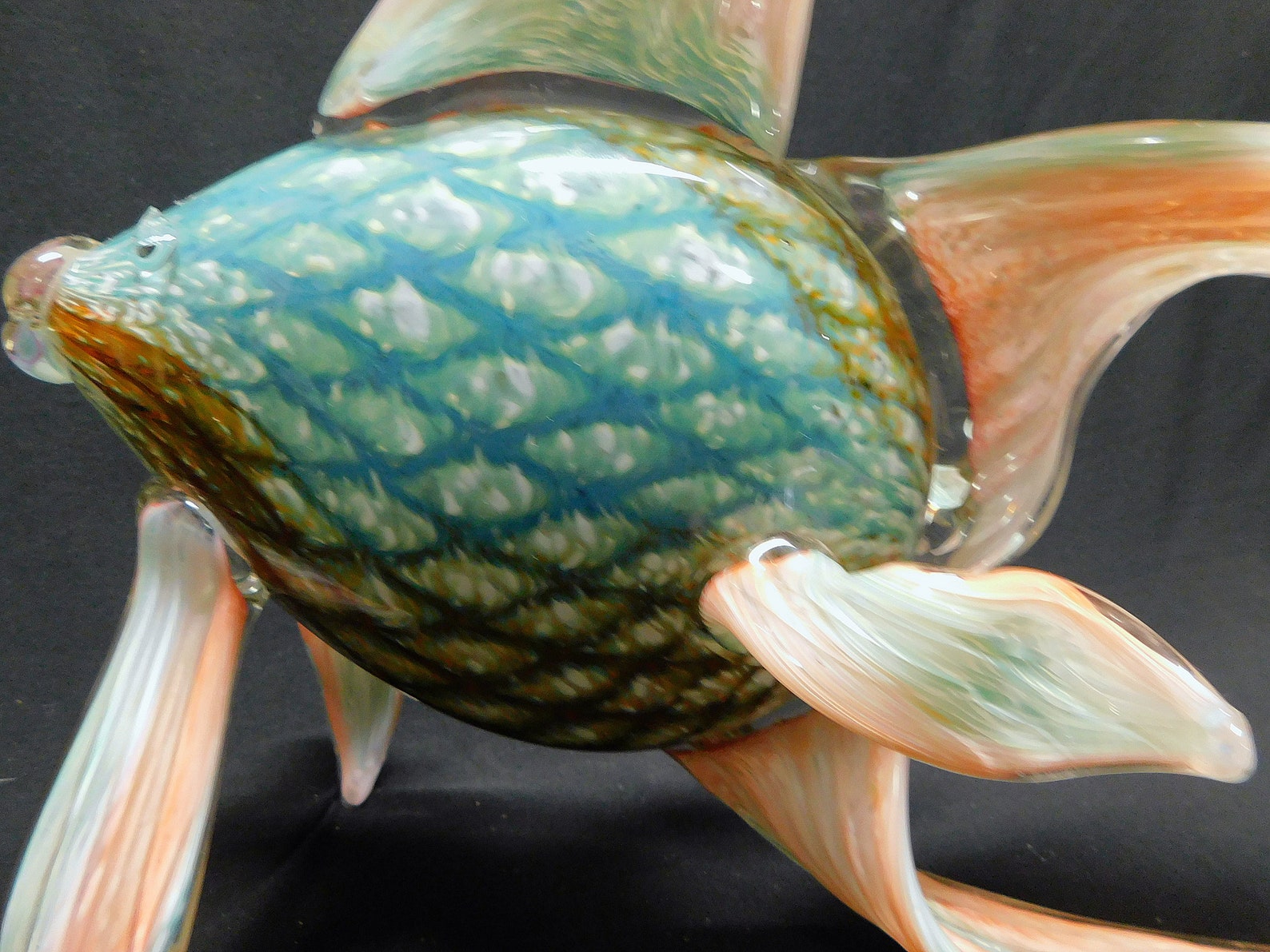Large Art Glass Angel Fish Glass Sculpture Hand Blown Glass - Etsy