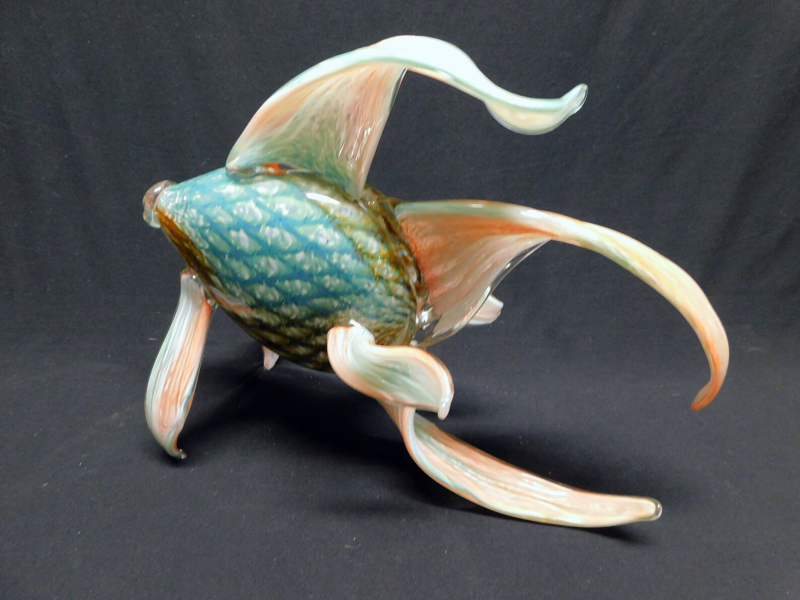 Large Art Glass Angel Fish Glass Sculpture Hand Blown Glass - Etsy