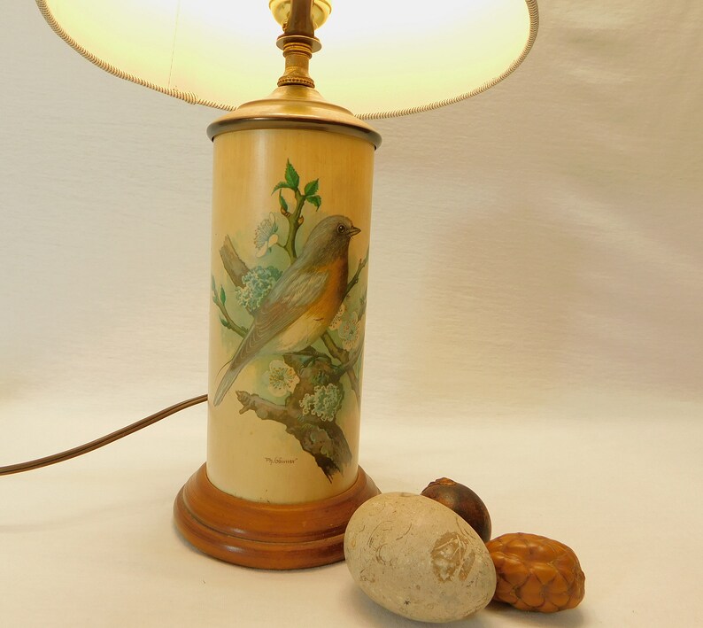 Vintage 1950's P.H. Gonner Bird Print Lamp Vintage Bird - Etsy