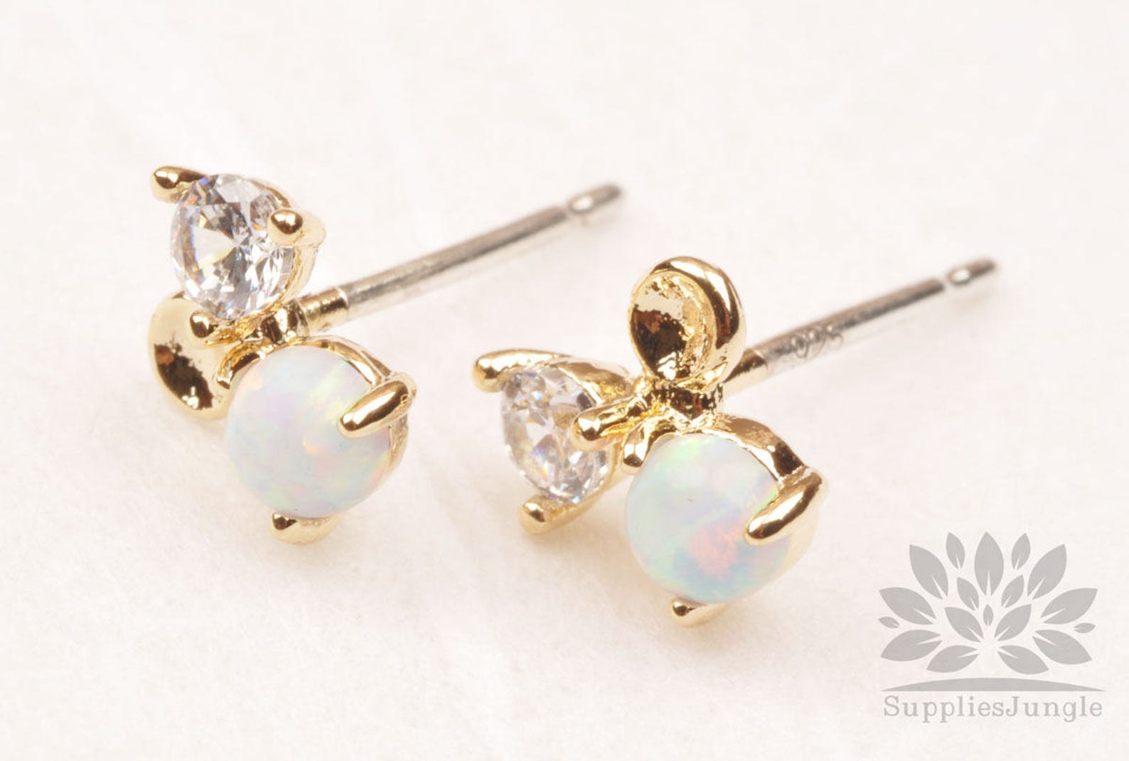 E314-G// Gold Framed 3mm OPAL 2mm Cubic With 1.5mm Bead Cap - Etsy