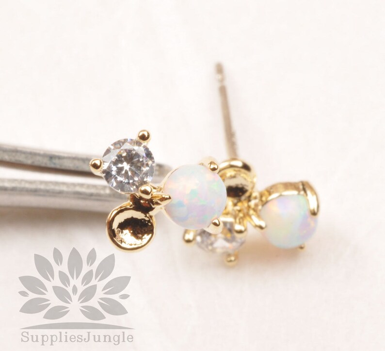 E314-G// Gold Framed 3mm OPAL 2mm Cubic With 1.5mm Bead Cap - Etsy