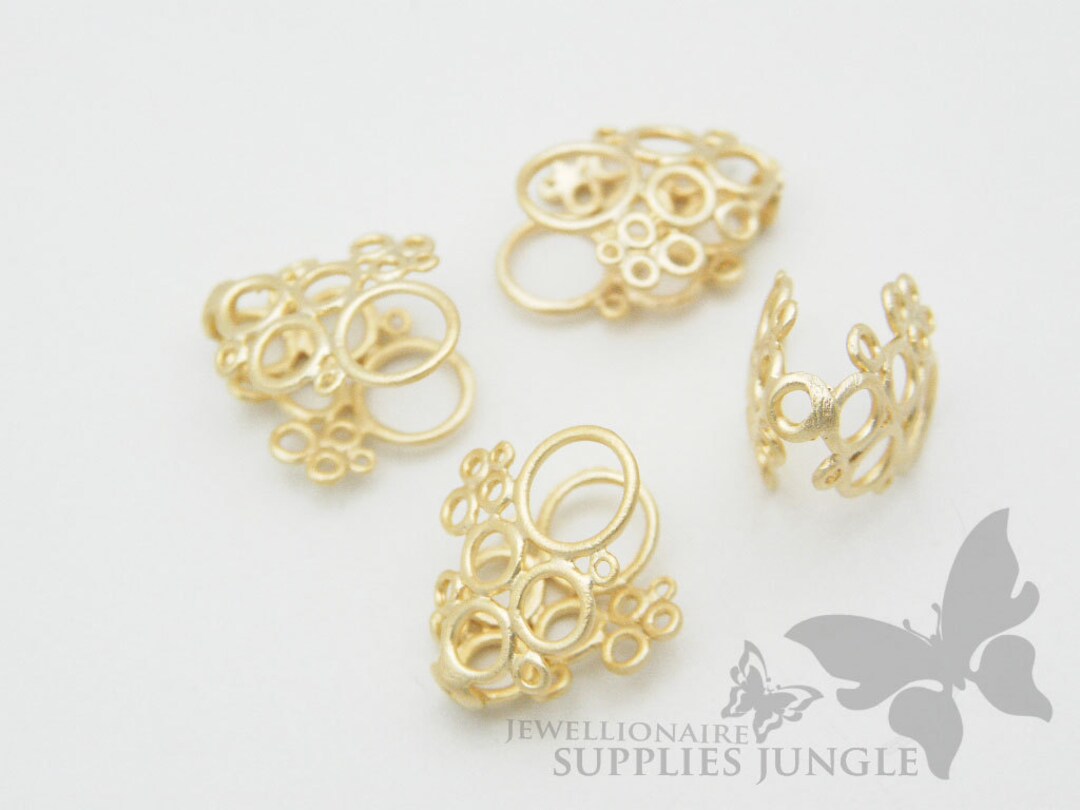 A501-MG// Matt Gold Plated Bubble Beads Cap, 4pcs - Etsy