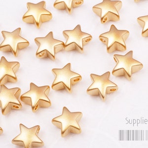 MB005-EM-MG// Matt Gold Plated Embossing Star Shape Metal Beads, 4pcs ...