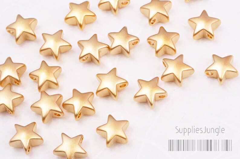 MB005-EM-MG// Matt Gold Plated Embossing Star Shape Metal | Etsy