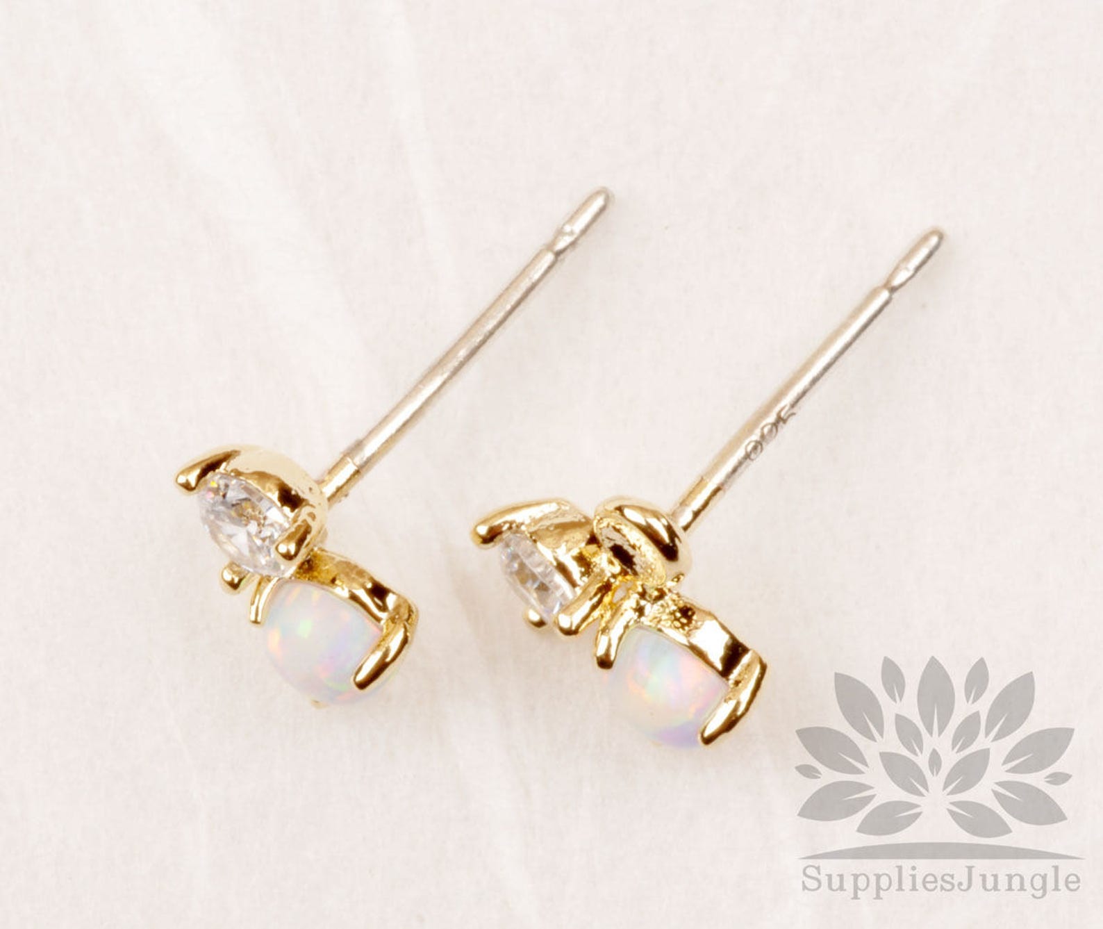 E314-G// Gold Framed 3mm OPAL 2mm Cubic With 1.5mm Bead Cap - Etsy