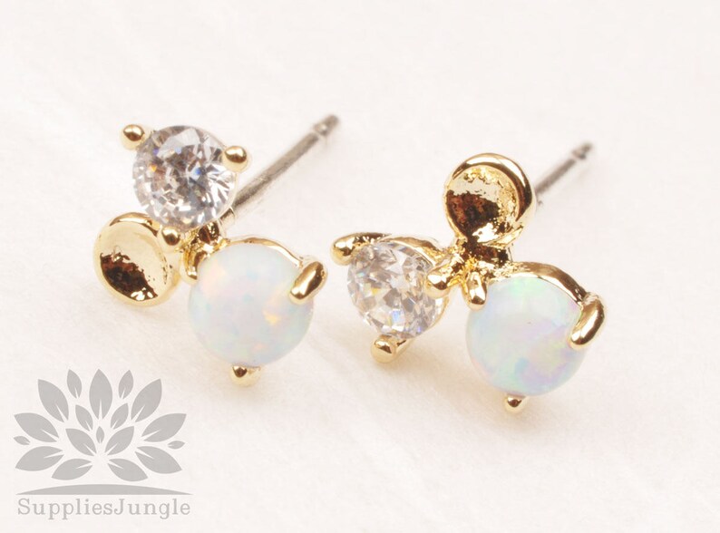 E314-G// Gold Framed 3mm OPAL 2mm Cubic With 1.5mm Bead Cap - Etsy