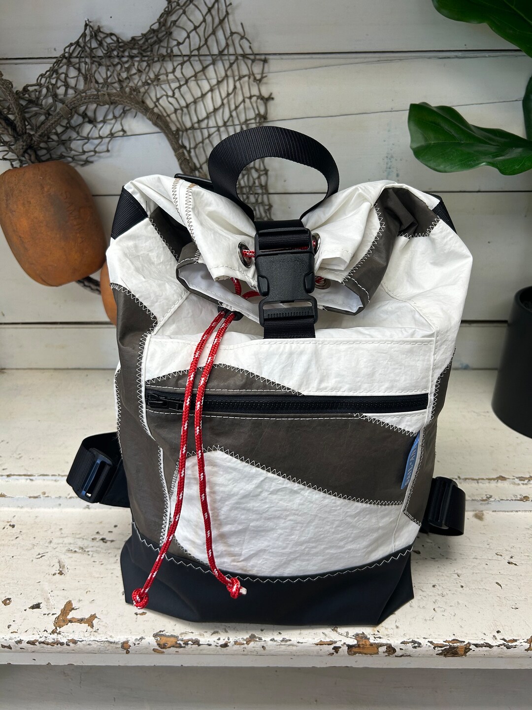 Sailcloth Backpack, Nautical Backpack, Vintage Sail Backpack, Roll Top ...