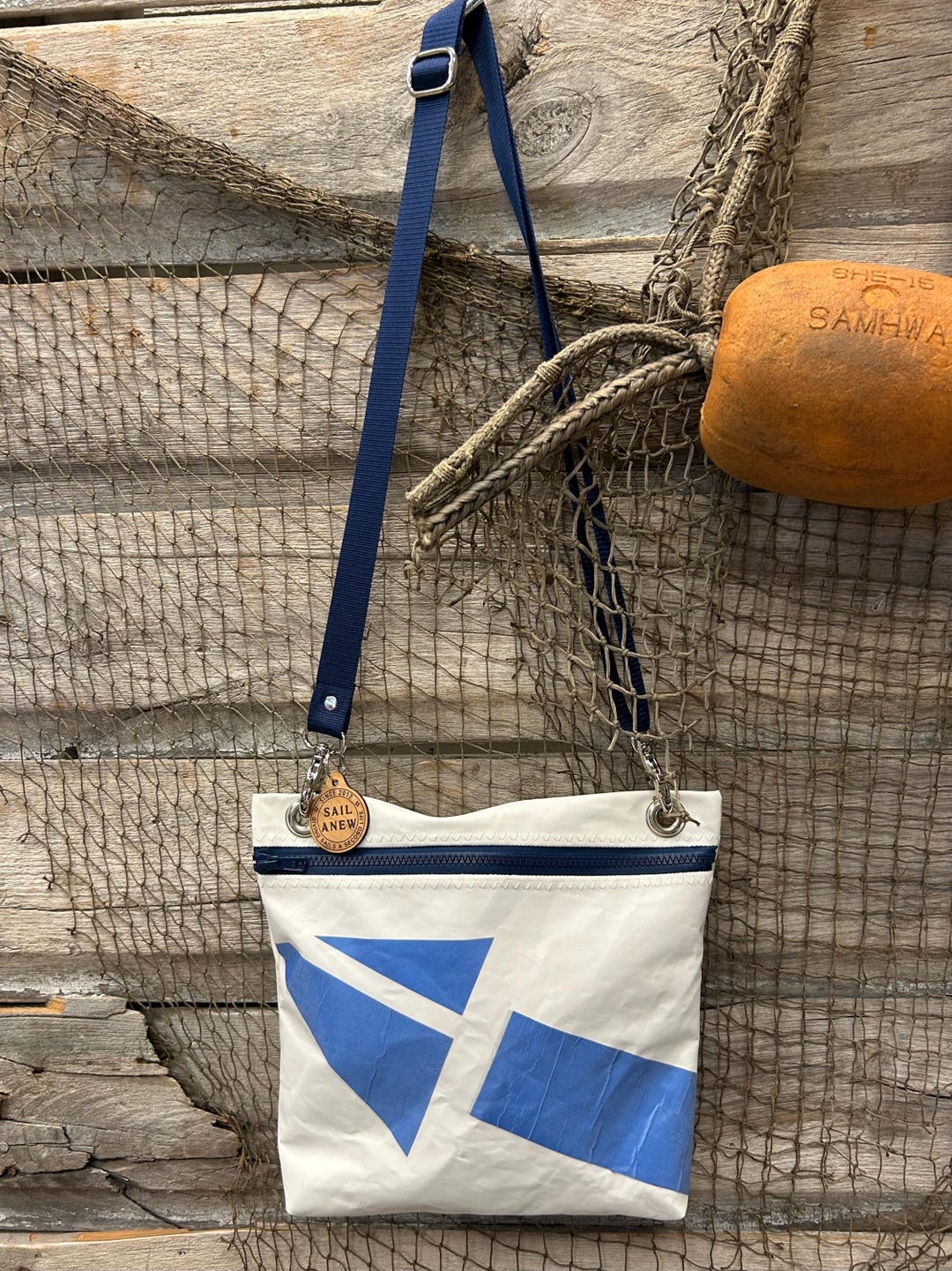 Recycled Sail Ditty Bag; Nautical Crossbody; Vintage Sailcloth ...