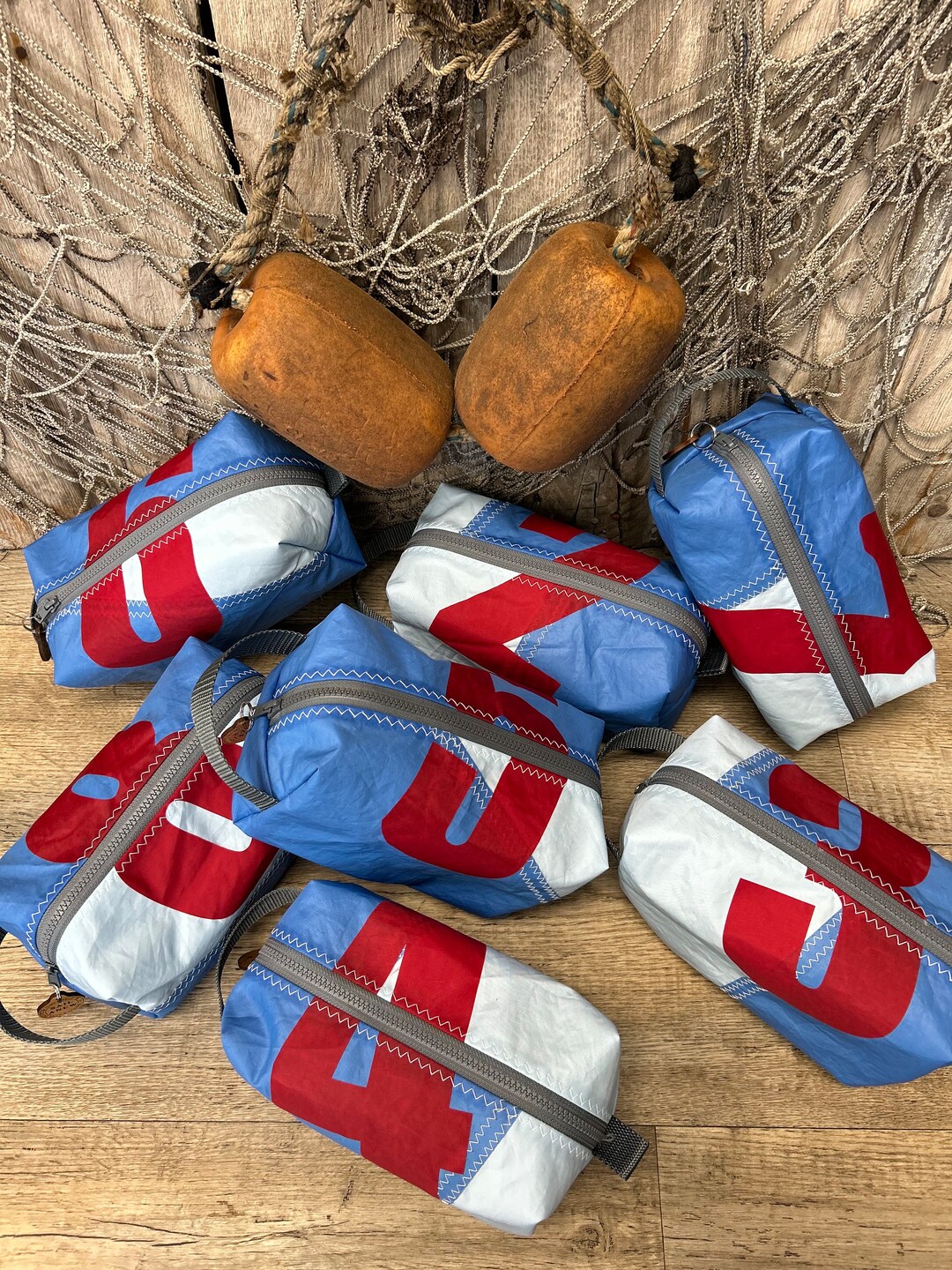 Recycled Sail Number Crew Bag, Nautical Toiletry Bag, Nautical Dopp Kit ...