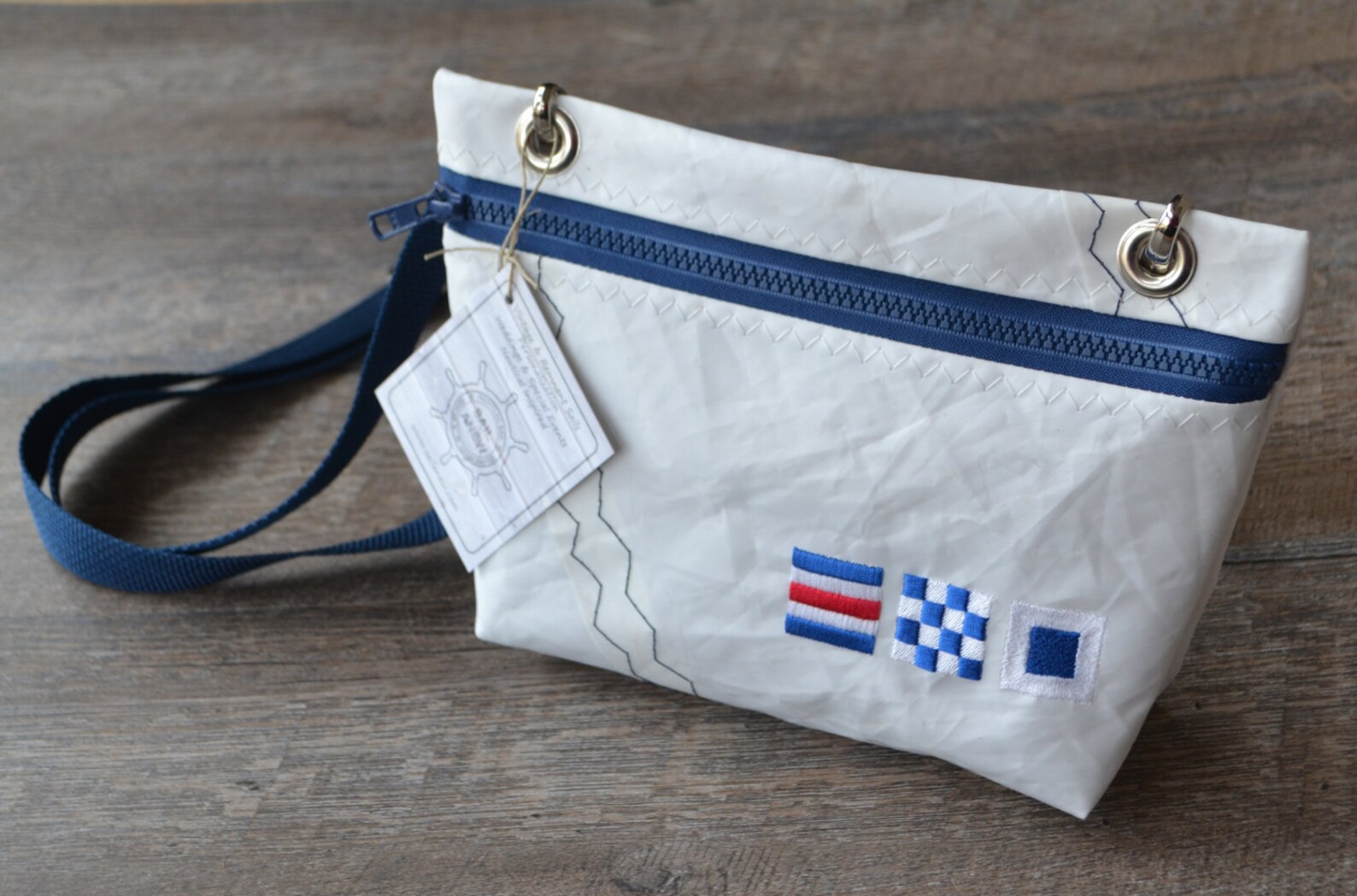 Recycled Sail Personalized Nautical Flag Harbor Bag | Etsy