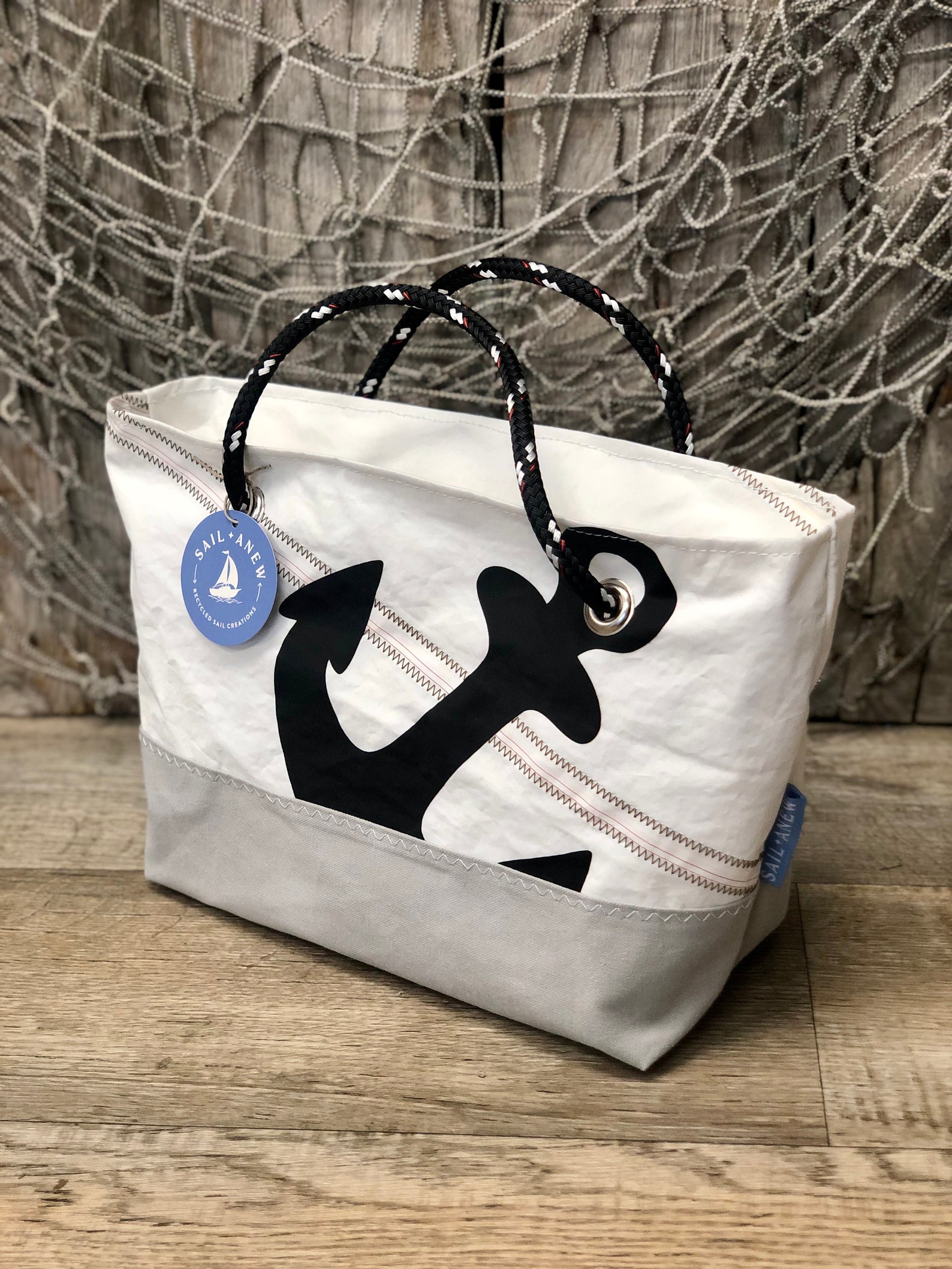 Recycled Sail Anchor Handbag, Nautical Tote - Etsy