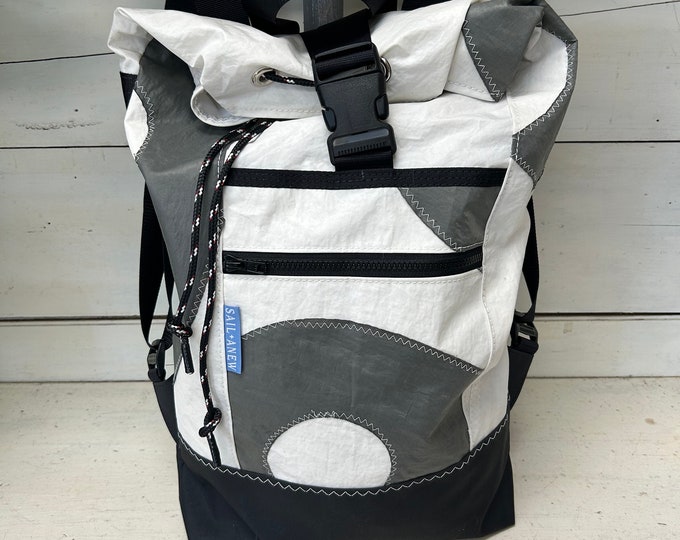 Sailcloth Backpack, Nautical Backpack, Vintage Sail Backpack, Roll Top ...