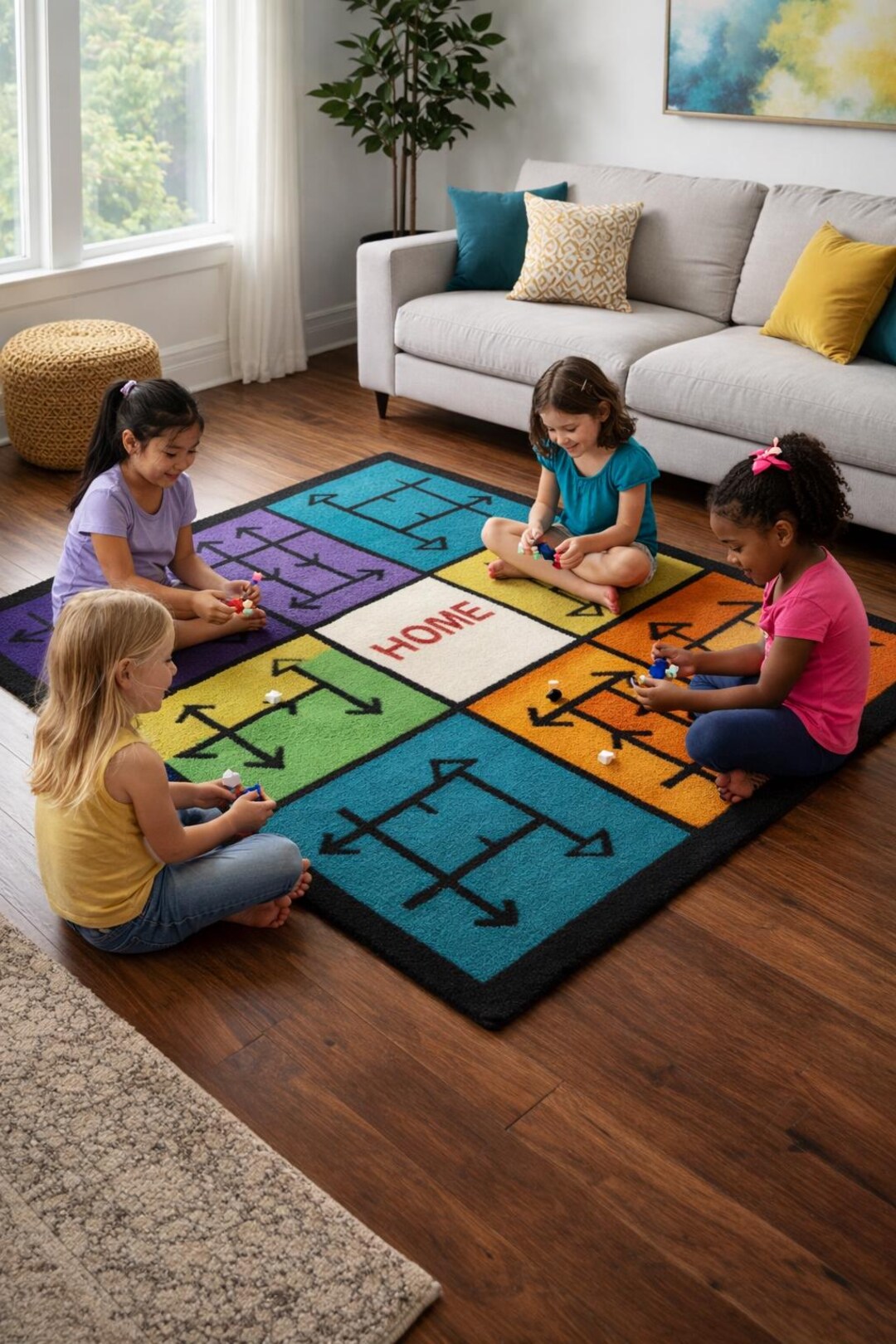 Vastu Directional Symbol Rug | Colorful Spiritual Area Rug - Etsy