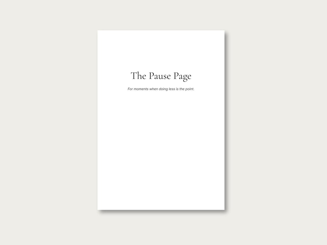 The Pause Page | Gentle One-page Reflection Tool | Printable Calm Reset ...
