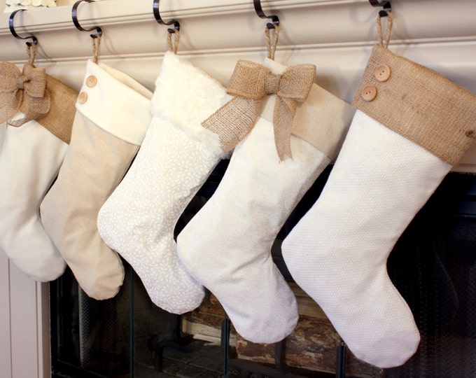 Choose Two (2) Stockings - Christmas Stockings With Burlap Accents ...
