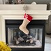 Burlap Stocking Wit Red Accents, and Hand-sewn Wood Buttons - Etsy