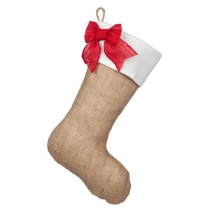 Burlap Stockings - Matching Set of 5 Family Christmas Stockings With ...