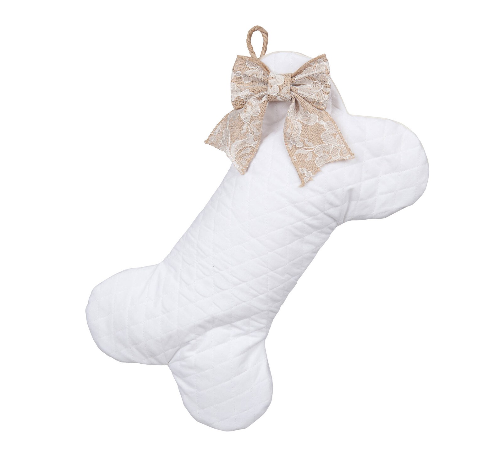 White Quilted Dog Bone Stocking Pet Stocking - Etsy