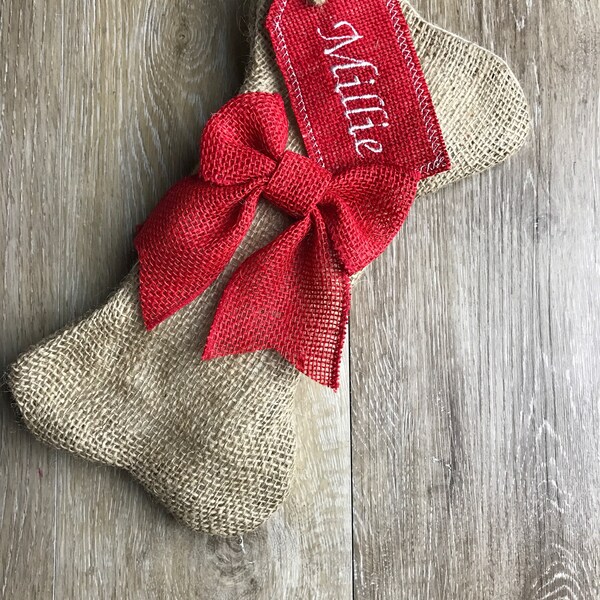 Burlap Dog Stocking - Etsy
