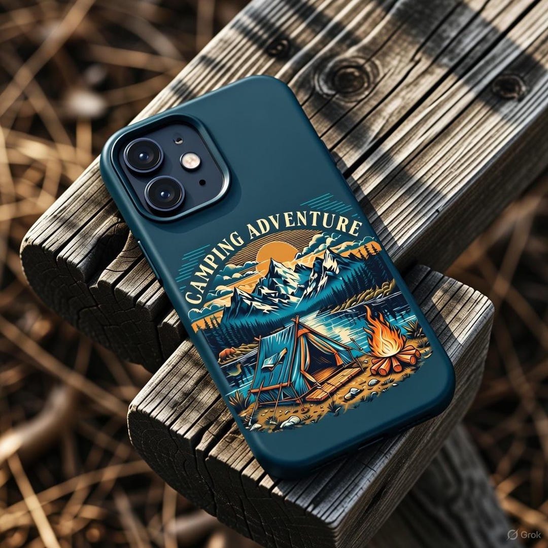 Camping Adventure iPhone 17 Case - Mountain Lake Tent Campfire Nature ...