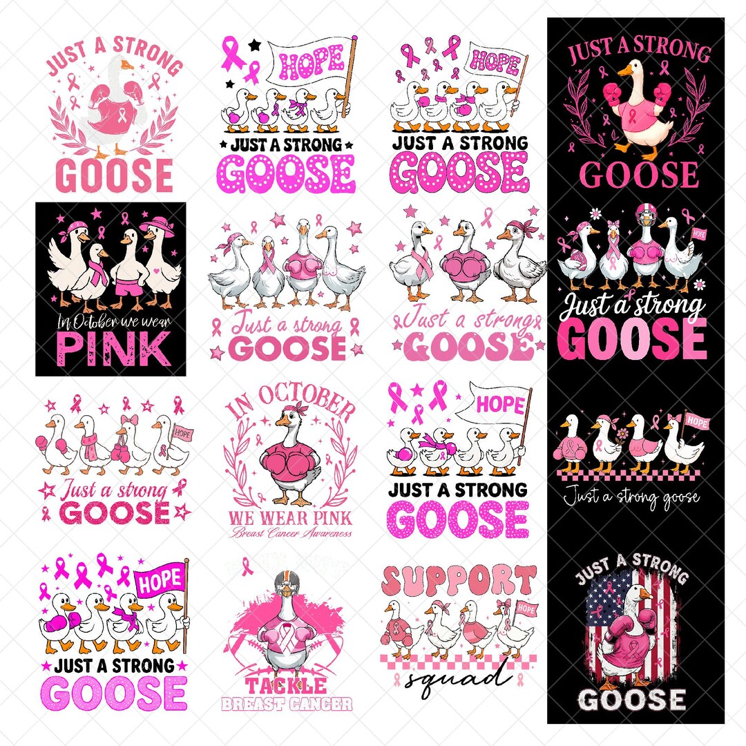 Just a Strong Goose Png Bundle, Breast Cancer Goose Png, in October We ...
