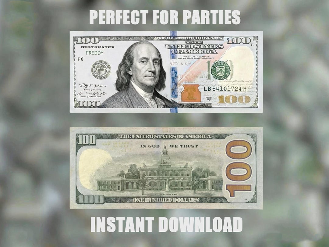 Custom Face on Money 100 Dollar Bill - Personalized Money Digital Print ...
