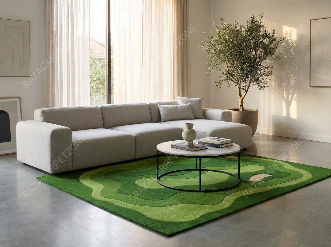 Mini Golf Putting Green Rug | Hand Tufted 3D Golf Course Carpet ...