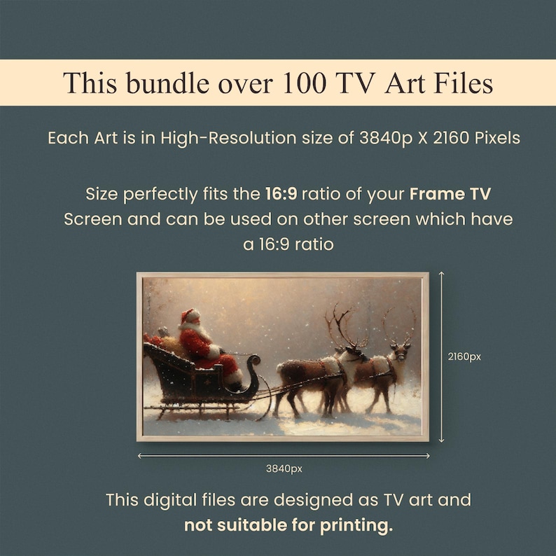 Vintage Christmas Samsung Frame Tv Art Set, Winter Screensaver Bundle ...