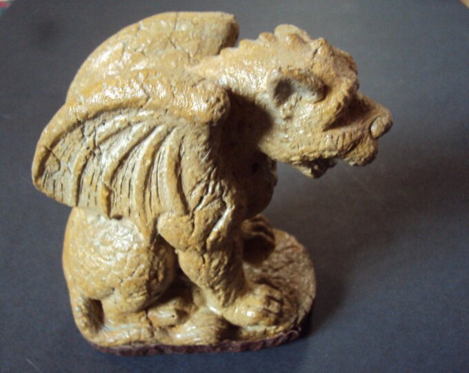 Stone Paperweight, Decor, Rubber Bottom Gargoyle, Real Stone Statuary ...