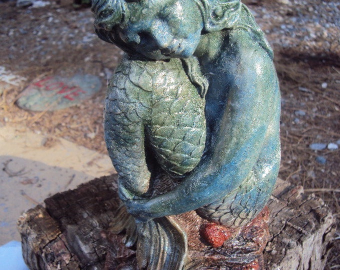 Cast Cement Stone Mermaid - Etsy